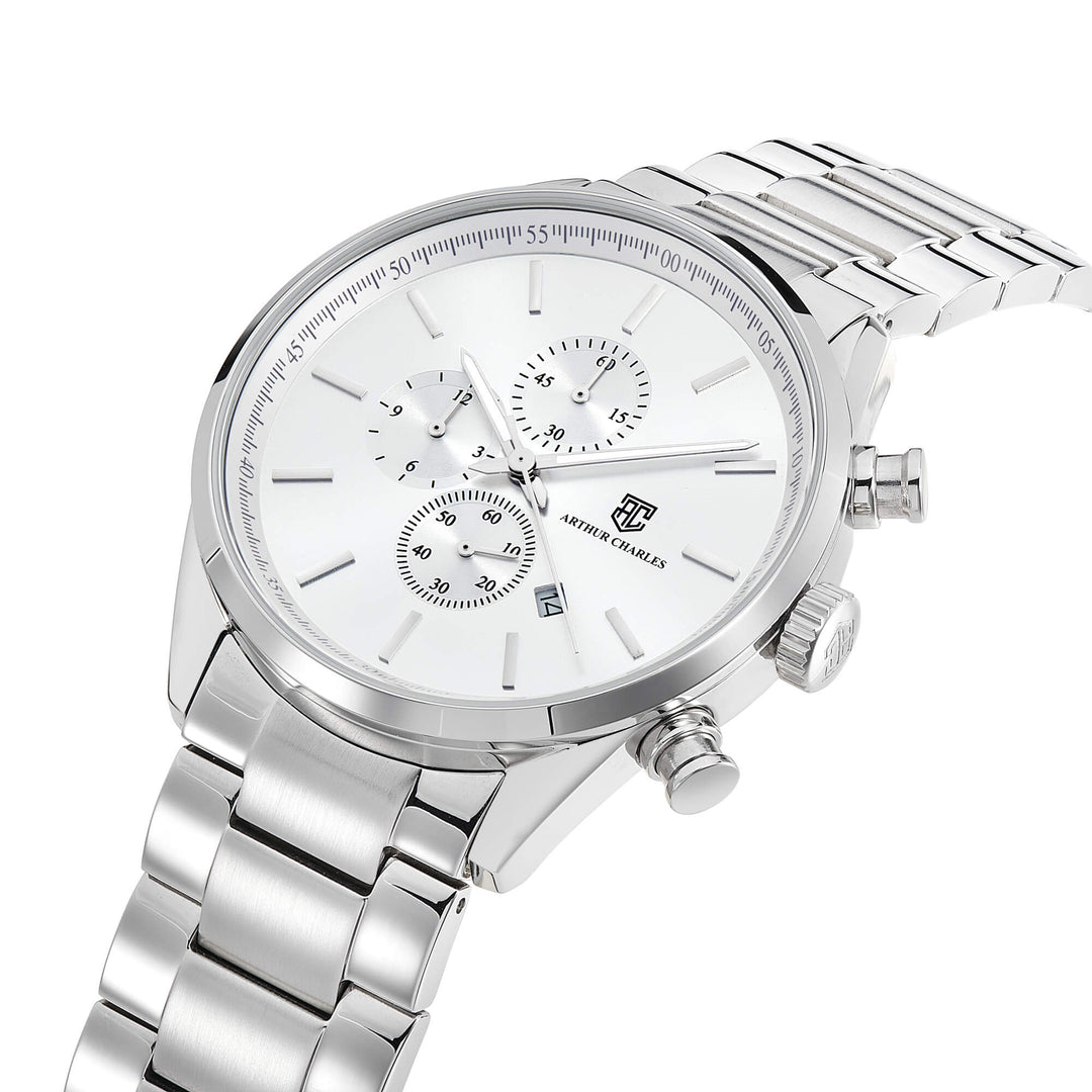 Silver Chrono Master I Men's Watch – Arthur Charles Watches